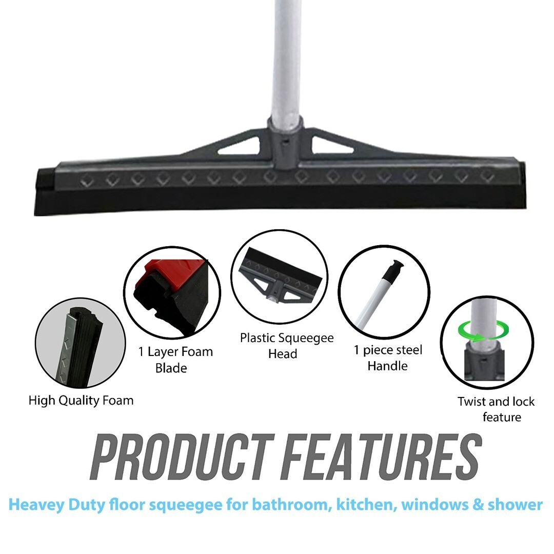 Floor Rubber Squeegee Tile Cleaning Wiper Blade Shower Wet Room with ...