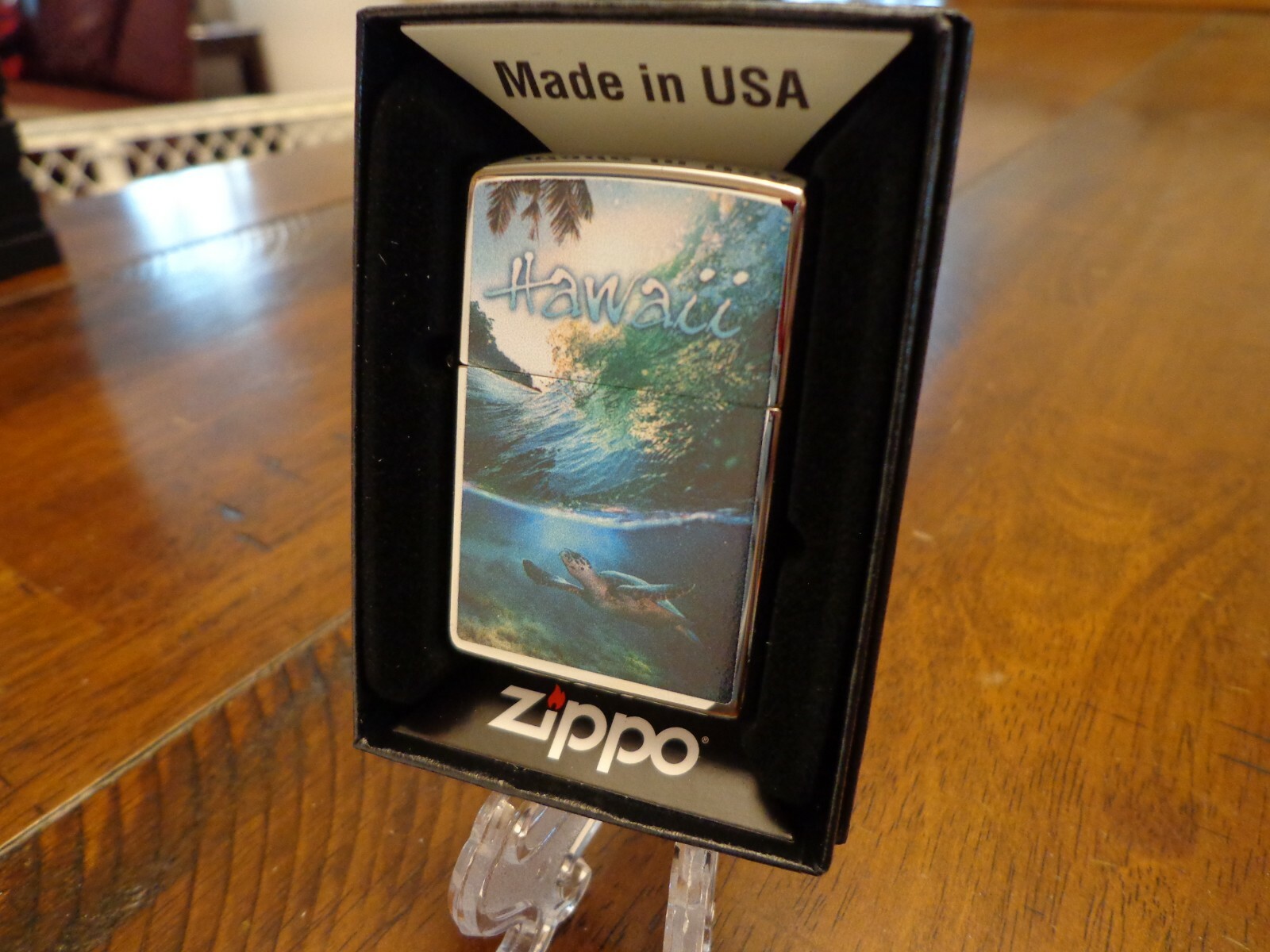 HAWAII GREEN SEA TURTLE HIGH POLISH CHROME ZIPPO LIGHTER MINT IN BOX | eBay