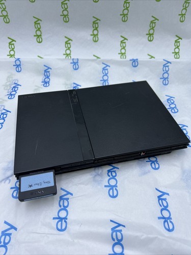 Sony PlayStation 2 Slim Black PS2 Retro Gaming Home Console Model SCPH ...