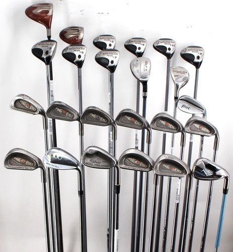 Lot of 24 Golf Clubs — Assorted Brands Lengths Lofts & Flexes Left ...