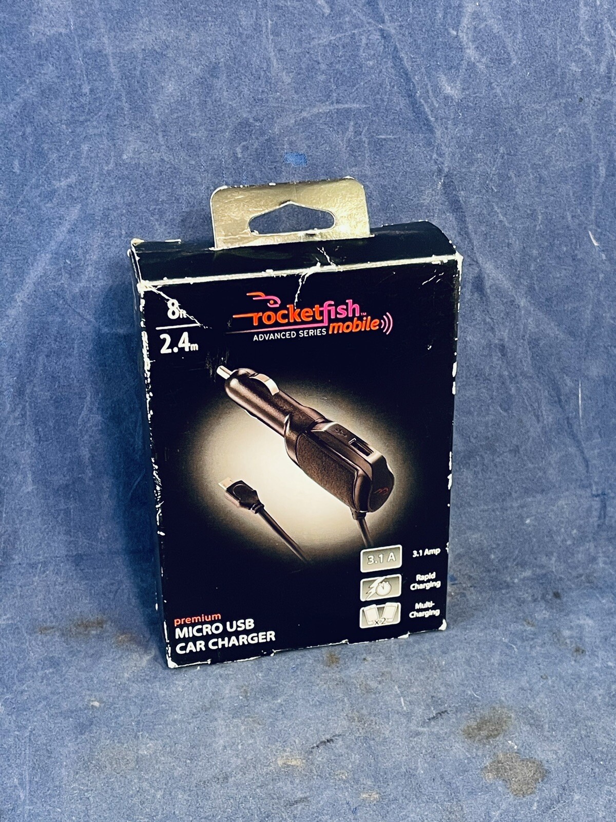 NEW Micro USB Car Charger w/ extra USB Port 3.1 Amp - 8' RocketFish ...