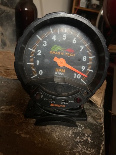 Sunpro Drag-N-Tach RPM X1000 Tachometer With Pedestal Drag Racing ...