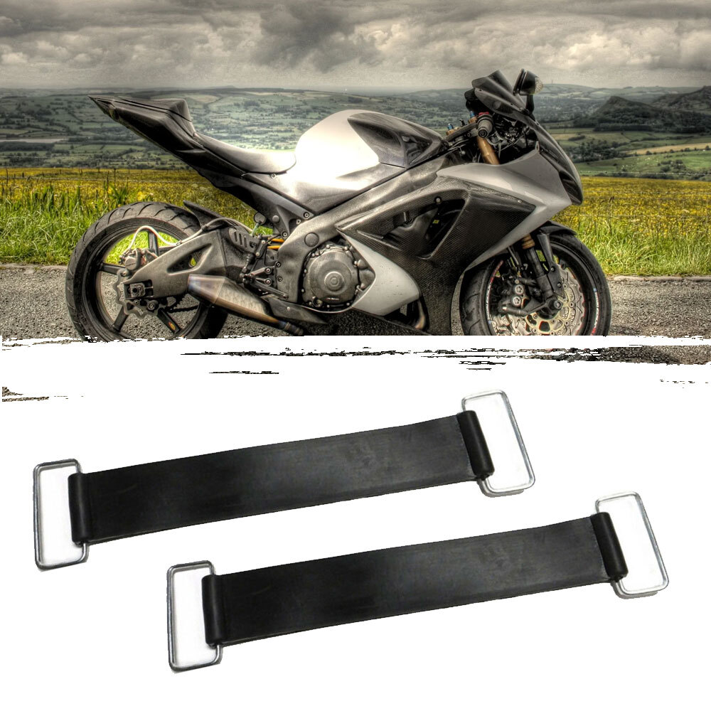 2Pcs Motorcycle Universal Rubber Battery Strap Holder Belt Set For ...