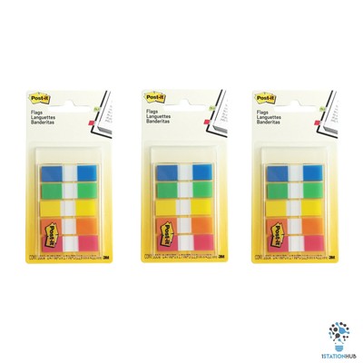 3M Post-it Page Flags 6835CF In Portable Dispenser 5 Basic Colours | PK ...