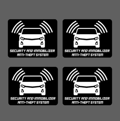 4 Car Truck SUV Alarm Anti Theft Decals HD USA Made Security System ...