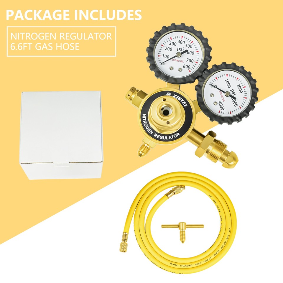 New Nitrogen Gas Regulator 0-800 PSIG HVAC Purging Pressure Charge with ...