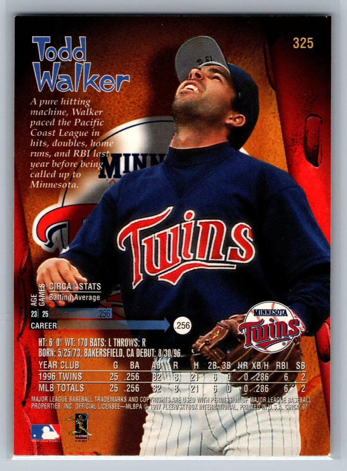 Todd Walker 1997 Circa BASEBALL #325 Minnesota Twins | eBay