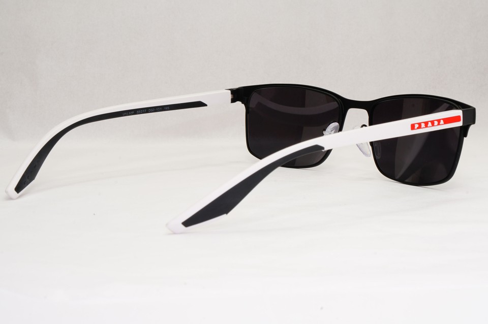 Prada Sunglasses Black White Square Rectangle Rubber PS50PV VPS 50P DG0 ...