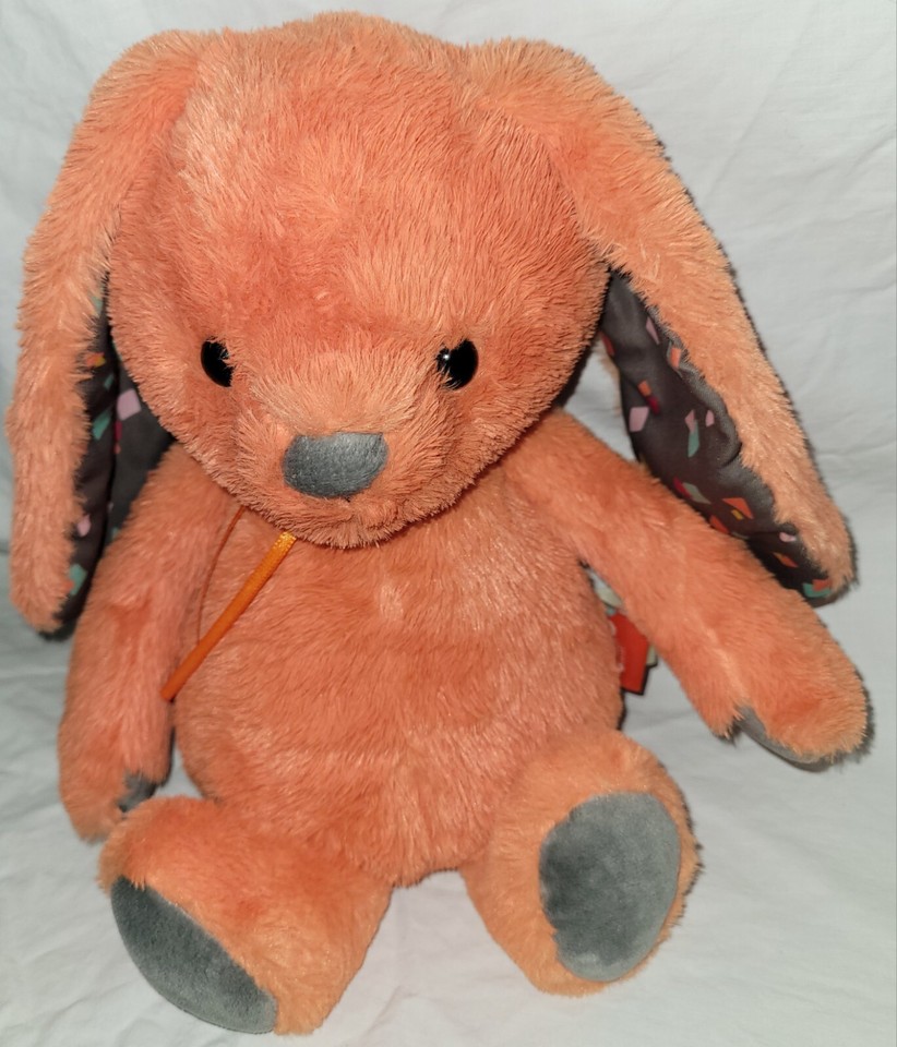 B. Softies Happy Hues Coral Cuties Bunny Rabbit Orange Long Ears Plush ...