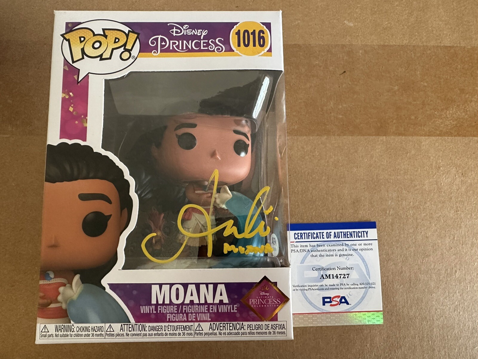 Auliʻi Cravalho Signed Moana Funko "Inscription" Disney Autograph Proof ...