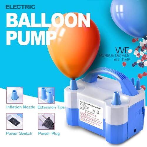 Electric Air Balloon Pump Portable Dual Nozzle Electric Balloon ...
