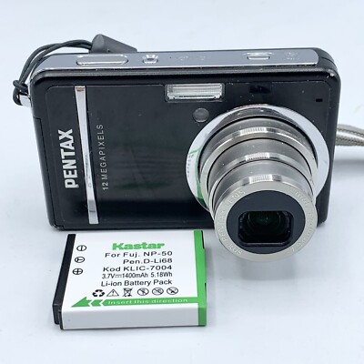PENTAX Optio S12 12MP Digital Compact Camera W/ Battery Black TESTED ...