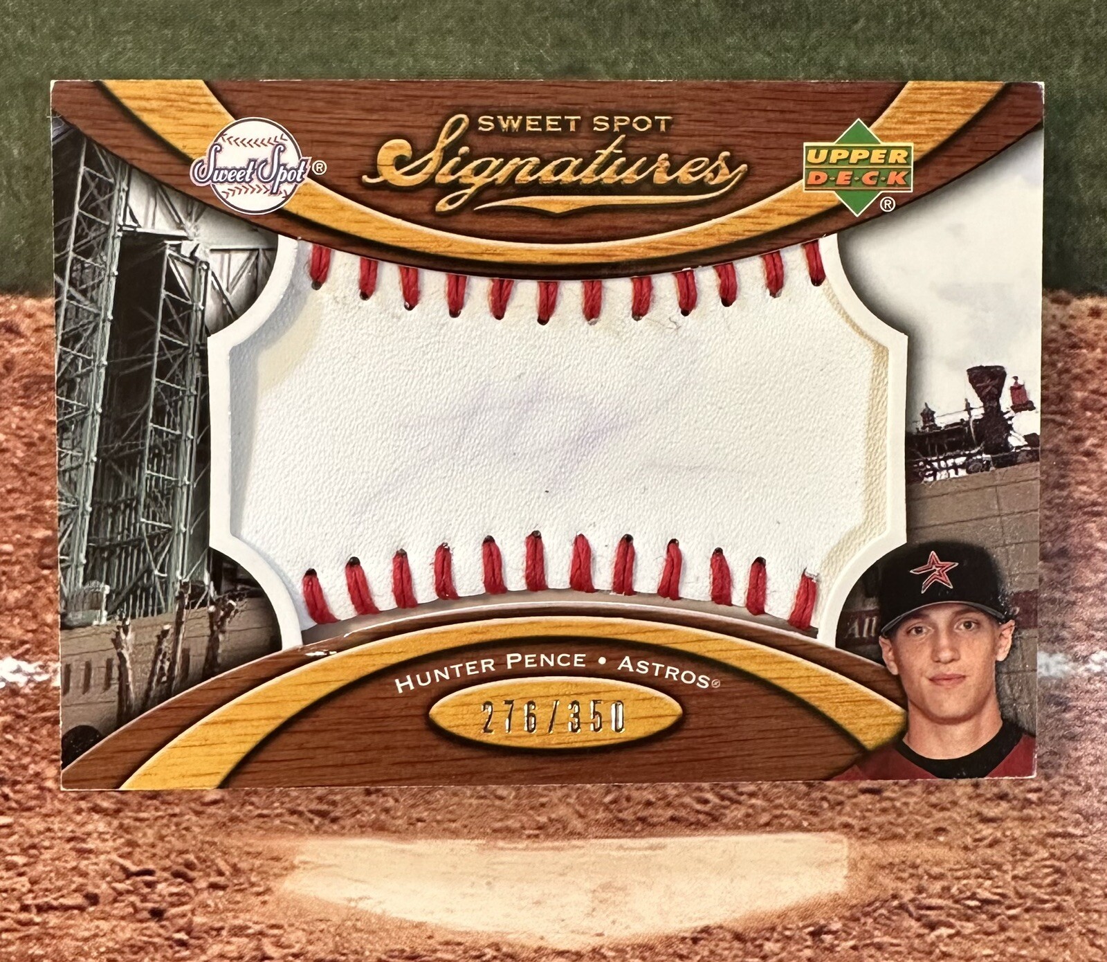 2007 Sweet Spot Signatures Hunter Pence Red Stitching Blue Ink Rookie ...