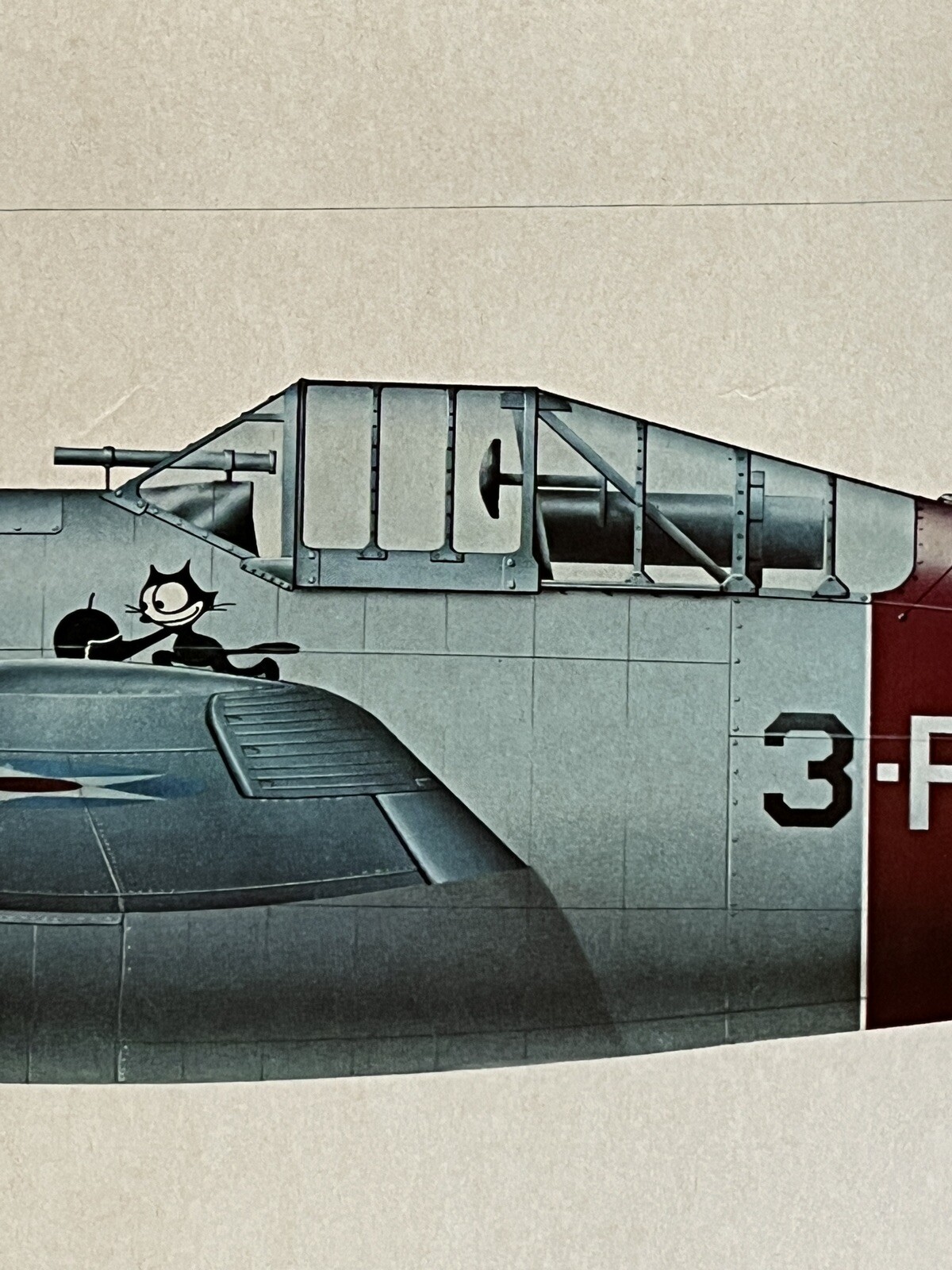 BREWSTER F2A-1 BUFFALO PLANE FIGHTER AIRCRAFT WWII PROFILE PRINT ART ...