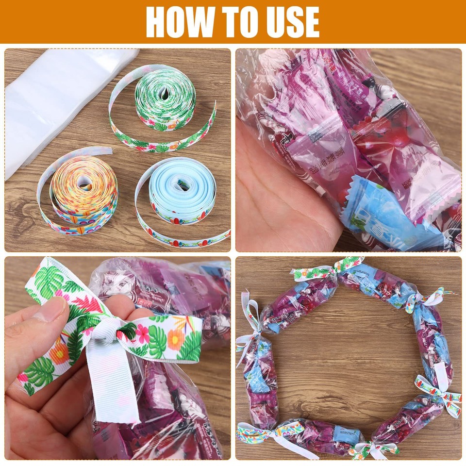 20 Pcs Hawaiian Candy Lei Making Kit 3.93 Feet 3 Rolls Ribbon ...