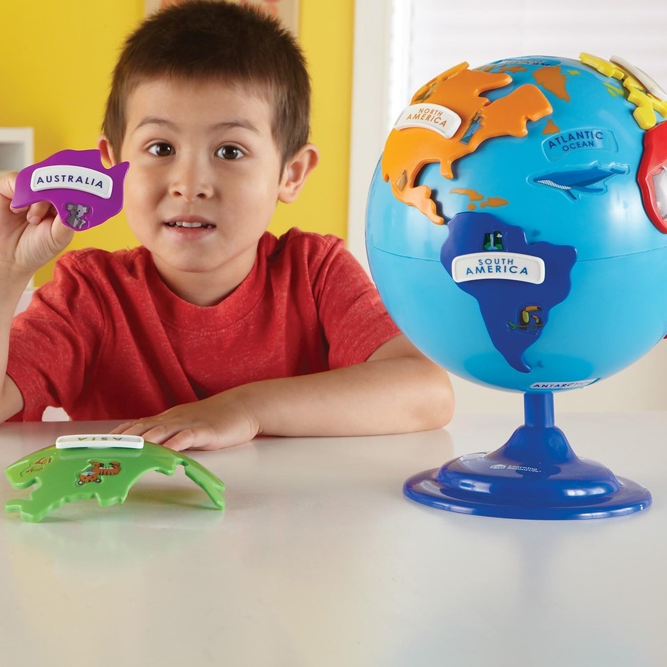 Learning Resources Puzzle Globe Educational & Interactive Learning Map ...