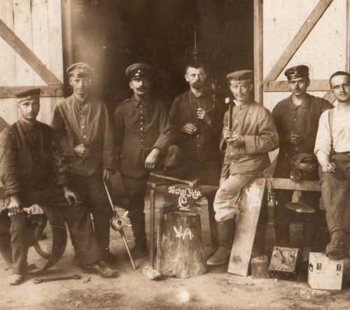 WWI German Soldier Blacksmith Anvil Real Photo Postcard RPPC | eBay
