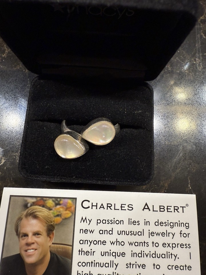 Charles Albert Luminite Sterling Silver Adjustable Ring, New $98 | eBay