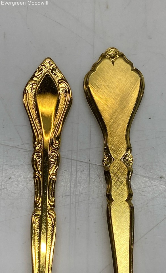 Rogers Gold Tone Stainless Steel Flatware in Case | eBay