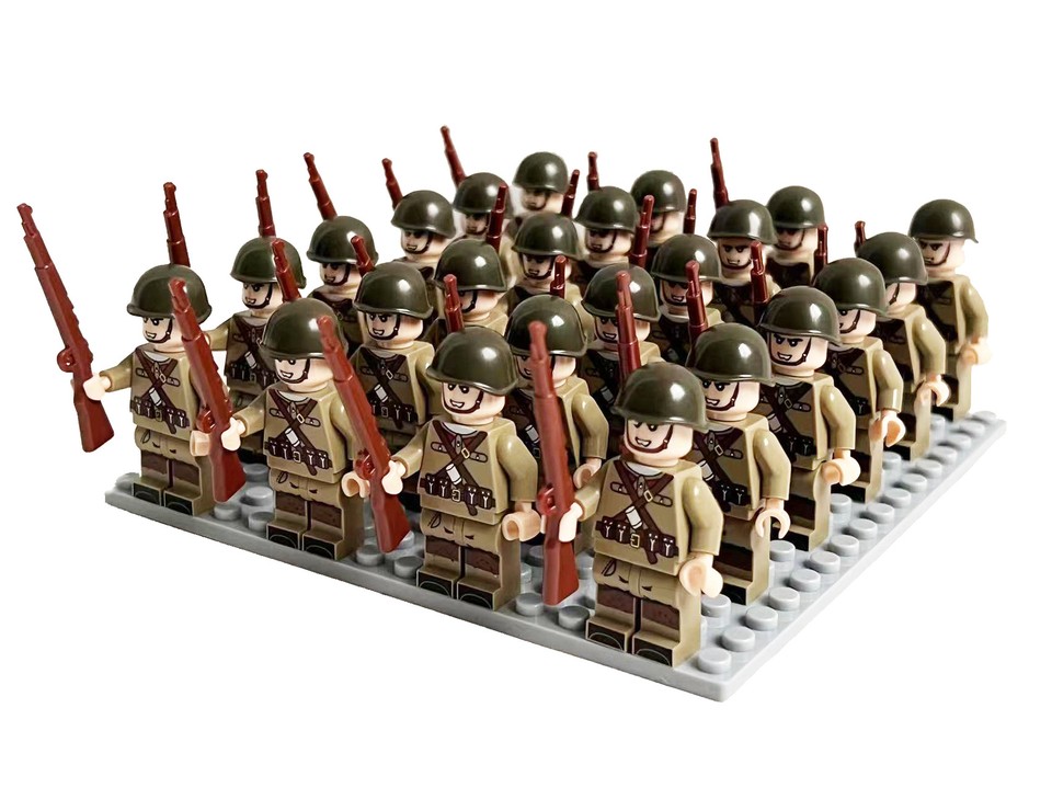 MOC 24pcs WW2 USA Military Figures(UK, GER, FRA,SOVIET ) Kids Toys DIY ...