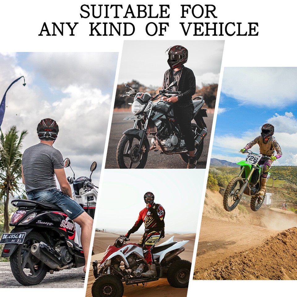 ILM Modular Full Face Motorcycle Helmet LED Adults Snowmobile Helmet ...