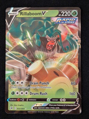 Rillaboom V 022/264 - Ultra Rare - Fusion Strike - Pokemon Card - NM | eBay
