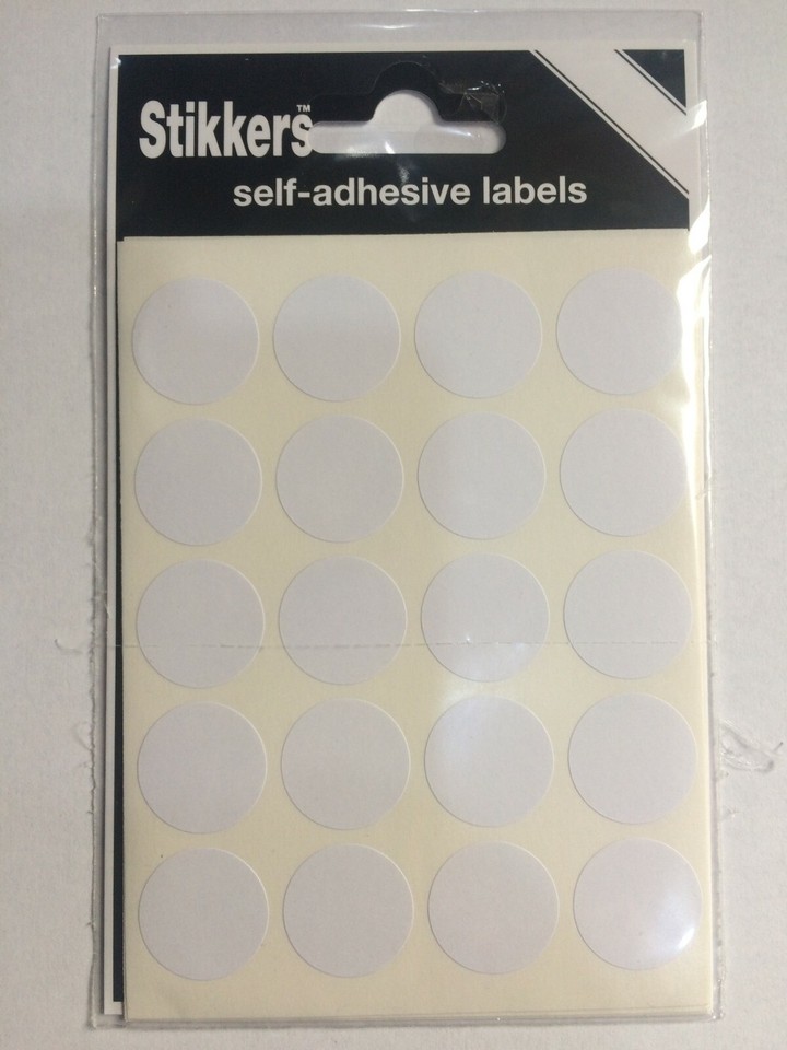WHITE Round Circle Stickers Dots Sticky Self Adhesive Sticky Labels ...