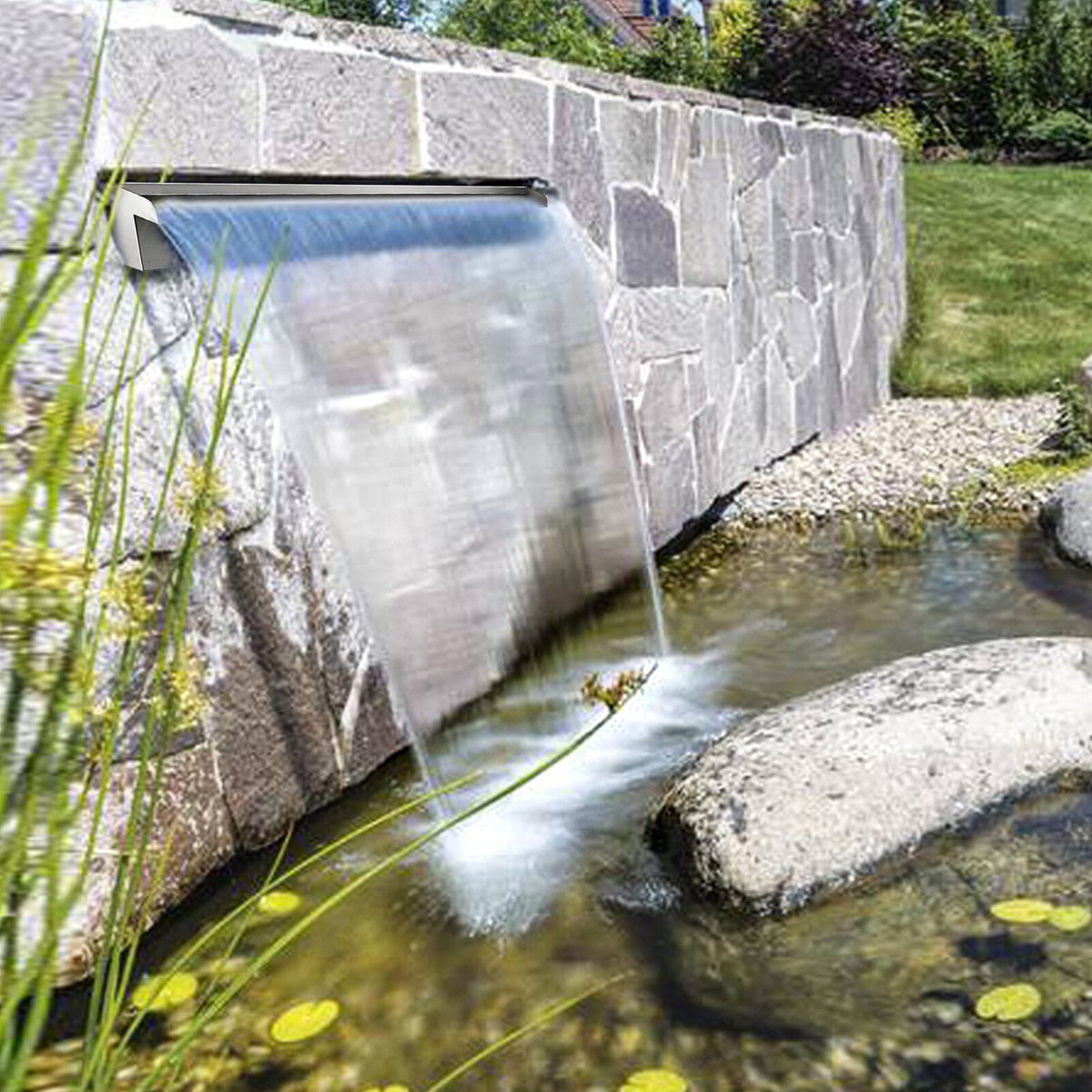 Outdoor Water Feature Waterfall Fountain Water Blade Spillway Garden