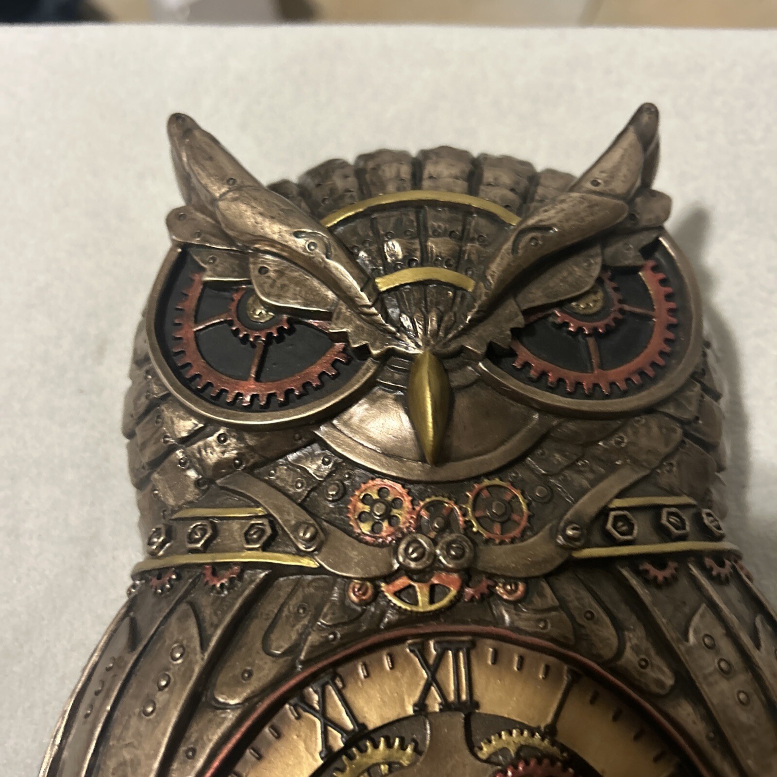 New! Steampunk Owl Pendulum Analog Wall Clock Antique Bronze Finish ...