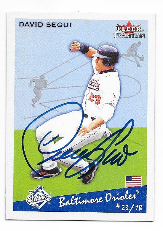 DAVID SEGUI 2002 FLEER TRADITION AUTOGRAPHED SIGNED # 165 BALTIMORE ...