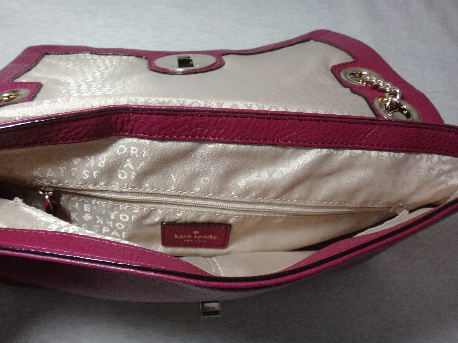 NWT Kate Spade Cynthia Town Road Flap Leather Shoulder Bag, Red Plum | eBay