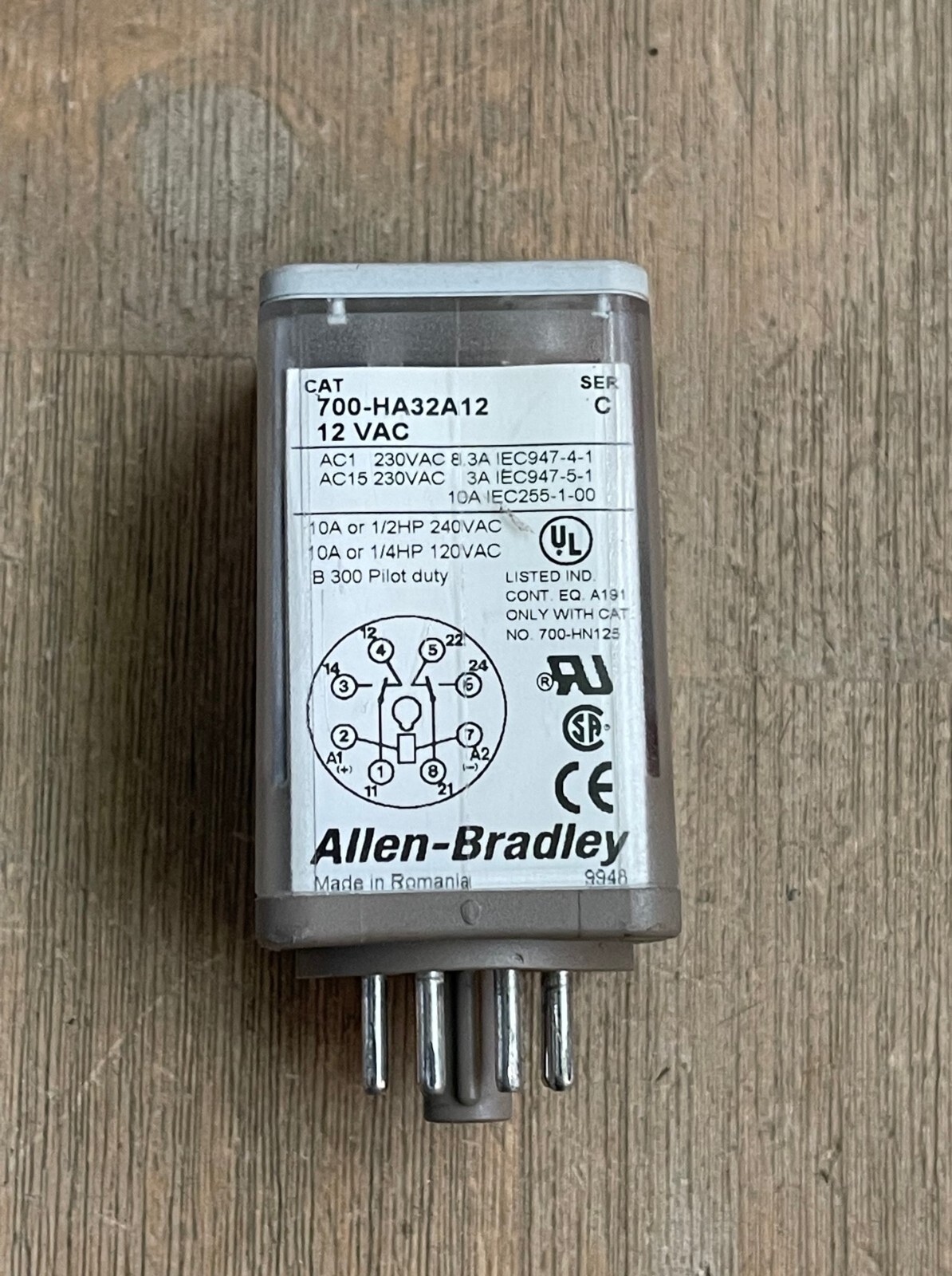 ALLEN BRADLEY 700-HA32A12 SER C RELAY 12VAC 8 PIN | eBay