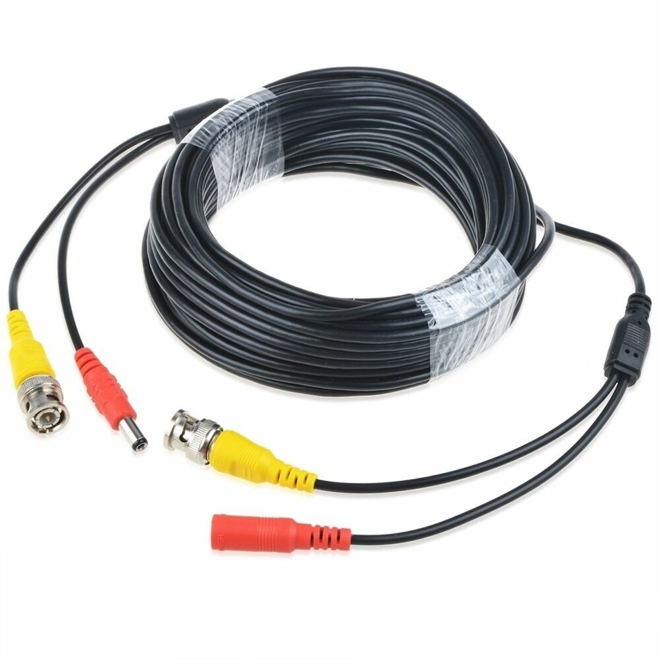 2x Female Adapter Connector+ 65ft BNC Video Power Cable for CCTV ...