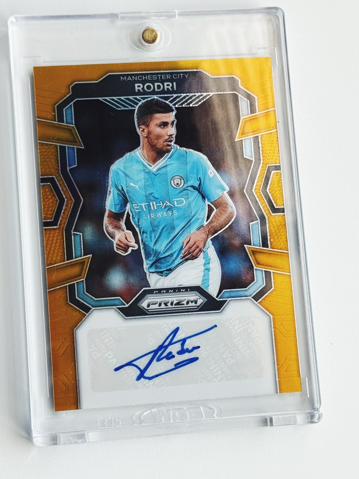 2023-24 Panini Prizm EPL Rodri Signature Gold 5/5 Spain Manchester City ...