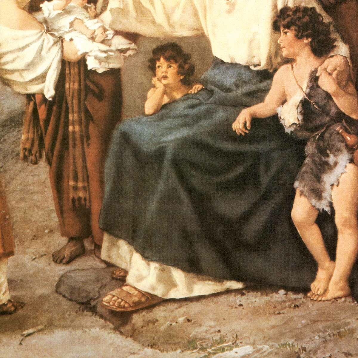 32W"x24H" CHRIST BLESSING THE CHILDREN by HERMANN CLEMENTZ - JESUS LORD ...