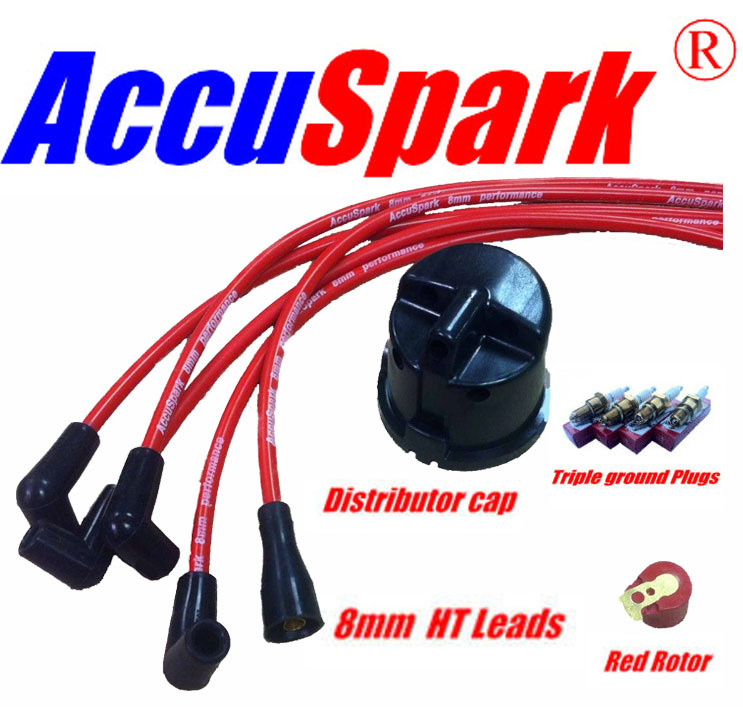 MG Midget 1275 HT leads,AC7C plugs Red Rotor &Distributor side cap for ...