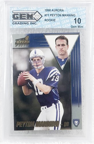 1998 Peyton Manning Rookie Card Aurora #71 Gem Mint 10 Colts Uniform | eBay