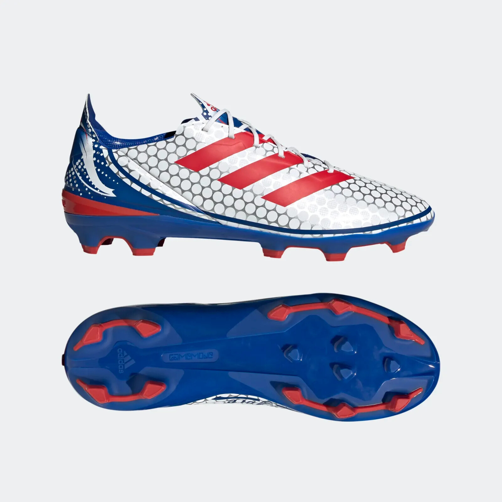 Adidas Game Mode FG Men's Soccer Football Cleats White Red Blue Black ...