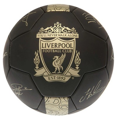 Liverpool FC Official Phantom Crest Black & Gold Signature Football ...