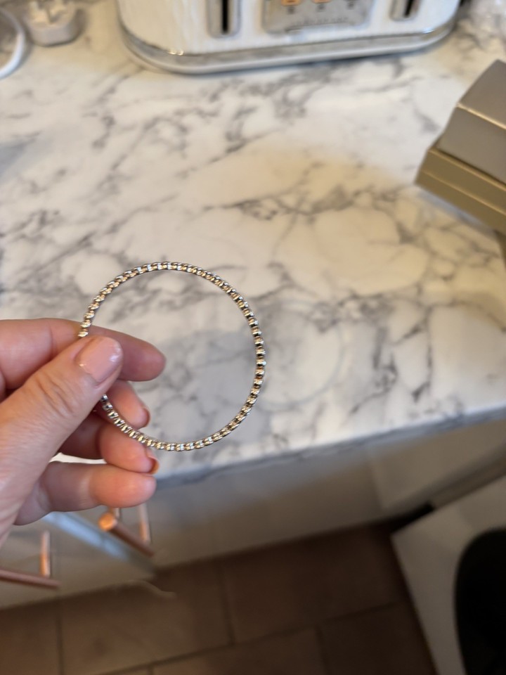 Warren James Sterling Silver With Swarovski Crystals Bangle Bracelet ...