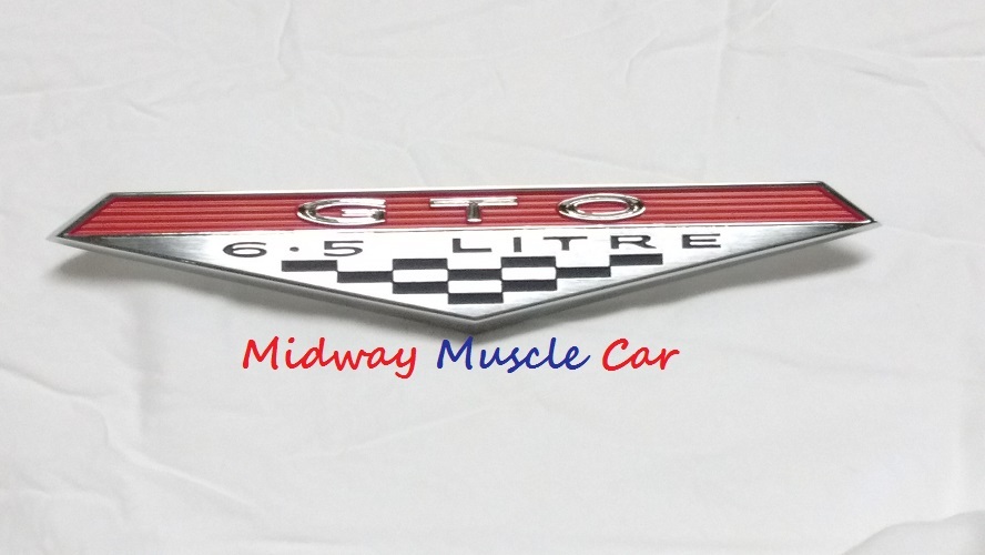 NEW 64 65 66 67 68 Pontiac GTO front fender side 6.5 litre gto emblem ...