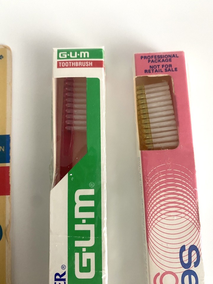 Three Vintage Nos Toothbrushes. Pycopay, Sensodyne, Butler Gum ...