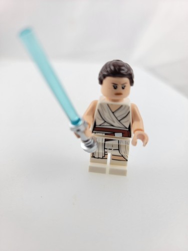 LEGO Rey Star Wars Mini-figure white tied robe w/ Light Saber | eBay
