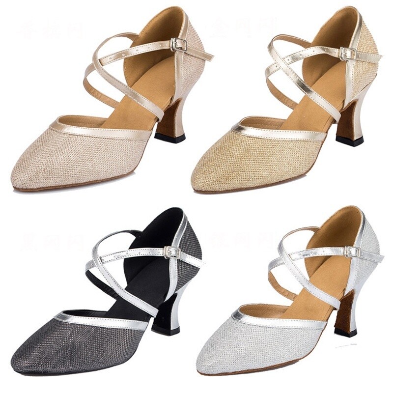 6cm Women Latin Shoes Tango Ballroom Modern Cha Cha Dance Shoes Soft ...