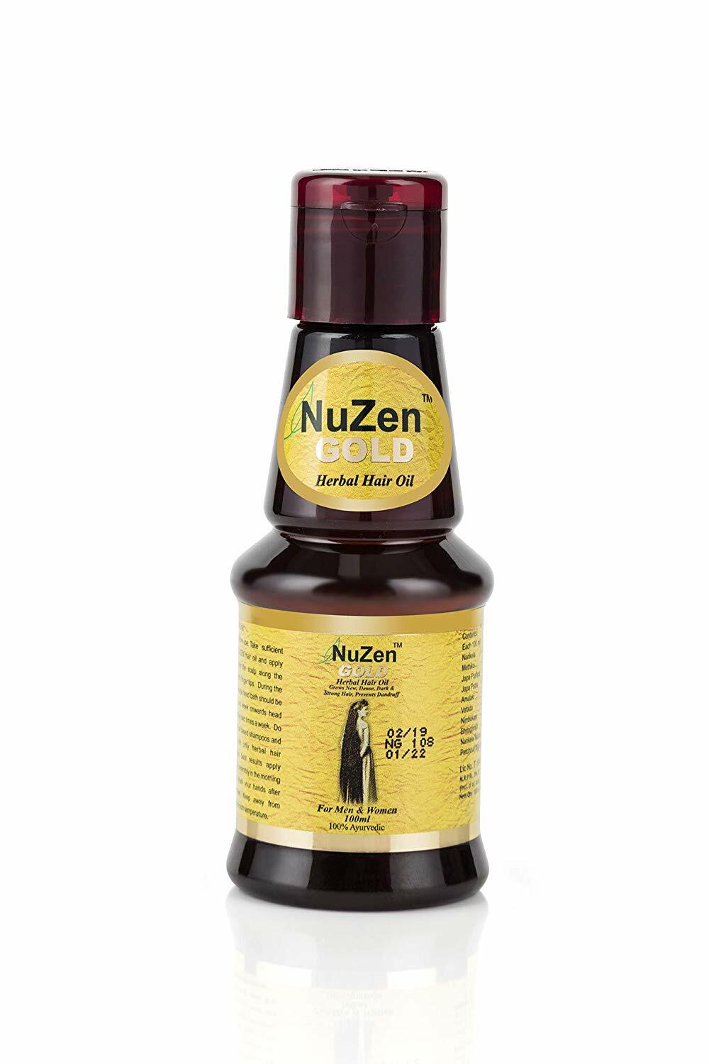 Nuzen Gold Herbal Hair Oil Promotes Hair Growth & Regrows New Hair ...