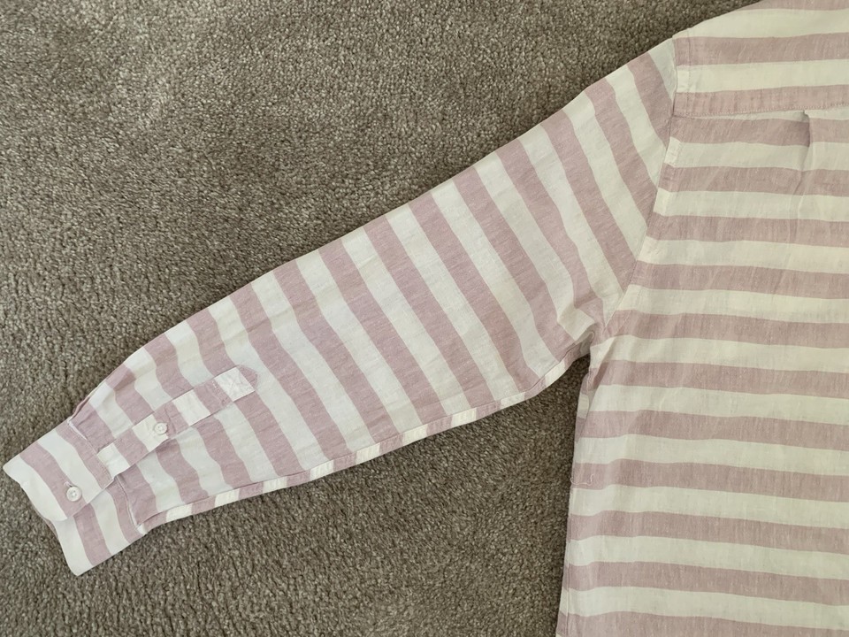 Samuel Windsor Linen Mix Shirt | Large | Long Sleeve | Soft Pink ...