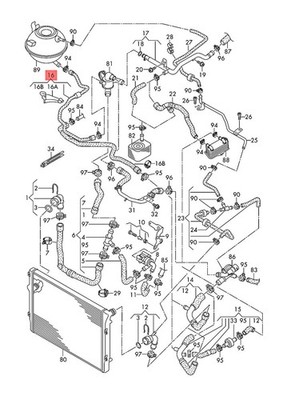 Genuine VW SKODA SEAT Beetle Cabrio Bettle Caddy CC Coolant Hose ...