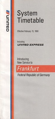 United Airlines timetable 1990/02/15 | eBay