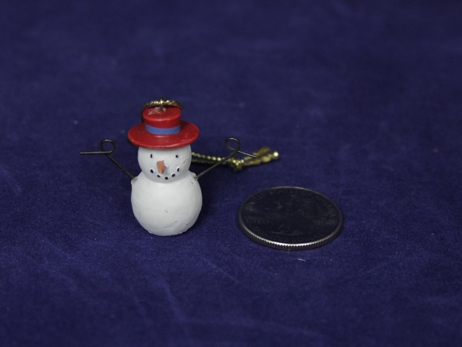 Set of 8 Mini Snowman Christmas Ornaments, Miniature, Tie-ons | eBay