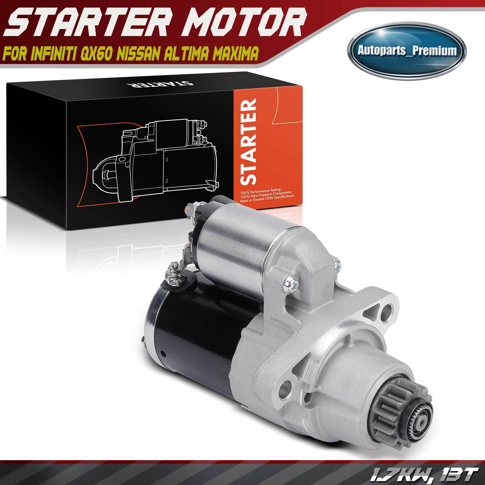 New Starter Motor for Infiniti QX60 Nissan Altima Maxima Quest 1.7KW ...